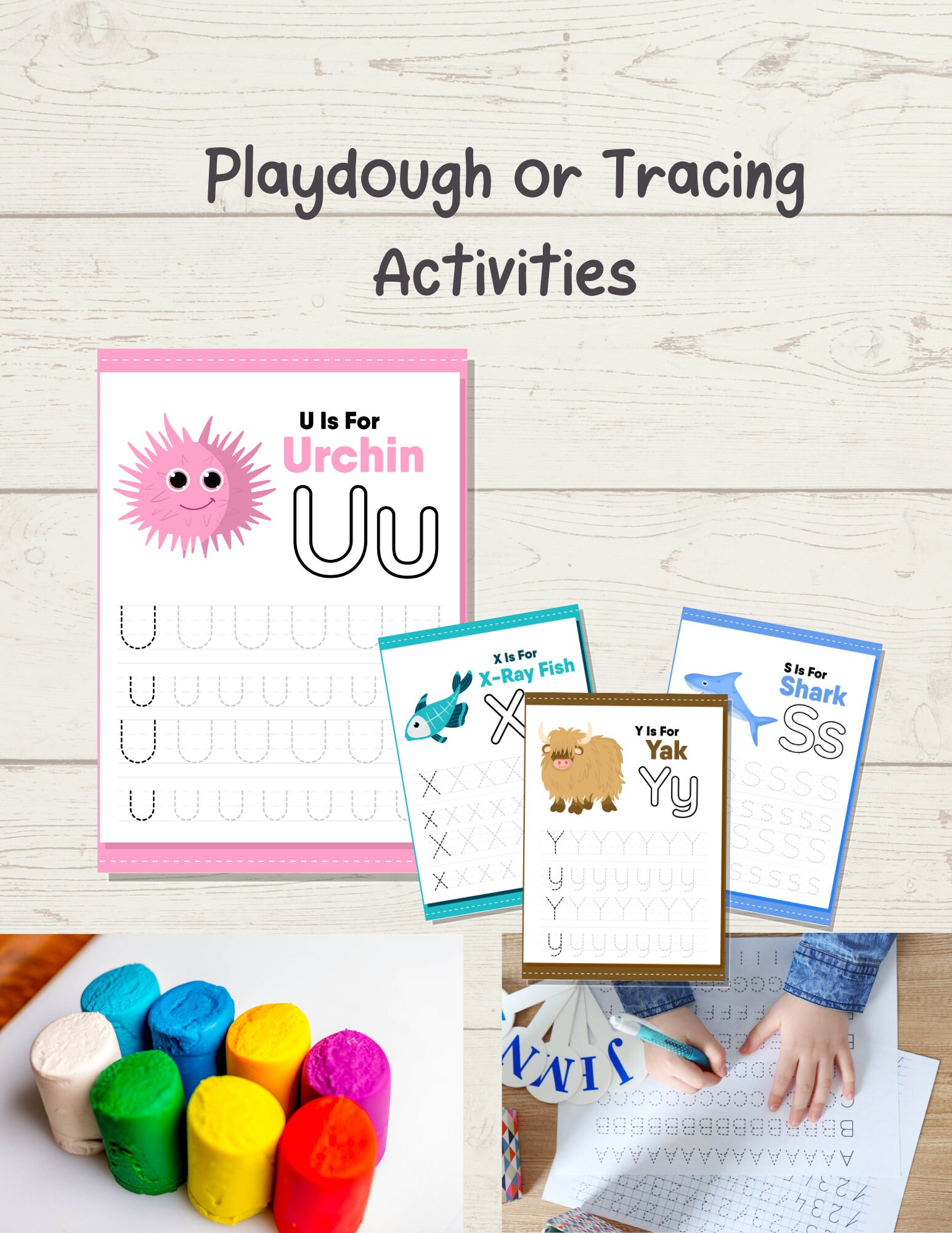 Educational Playdough Mat Animal Alphabet, 26 Pages, Instant Download ...