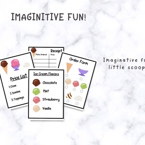 Pretend Play Ice Cream Parlor Printable Bundle With Shop Items and ...