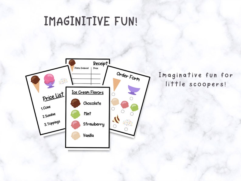 Pretend Play Ice Cream Parlor Printable Bundle With Shop Items and ...