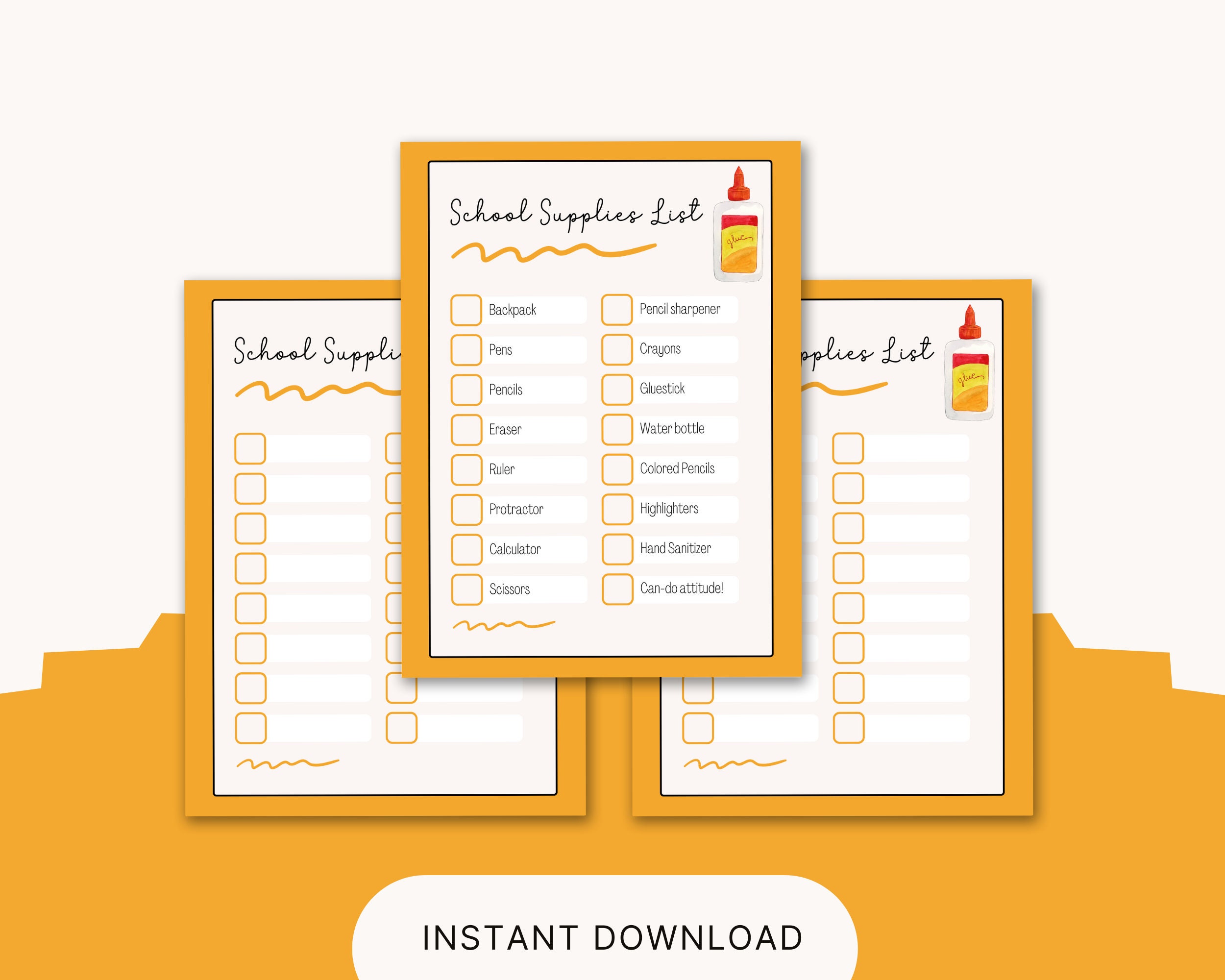 Printable Back to School Supply List: Blank & Pre-filled (PDF) - Etsy