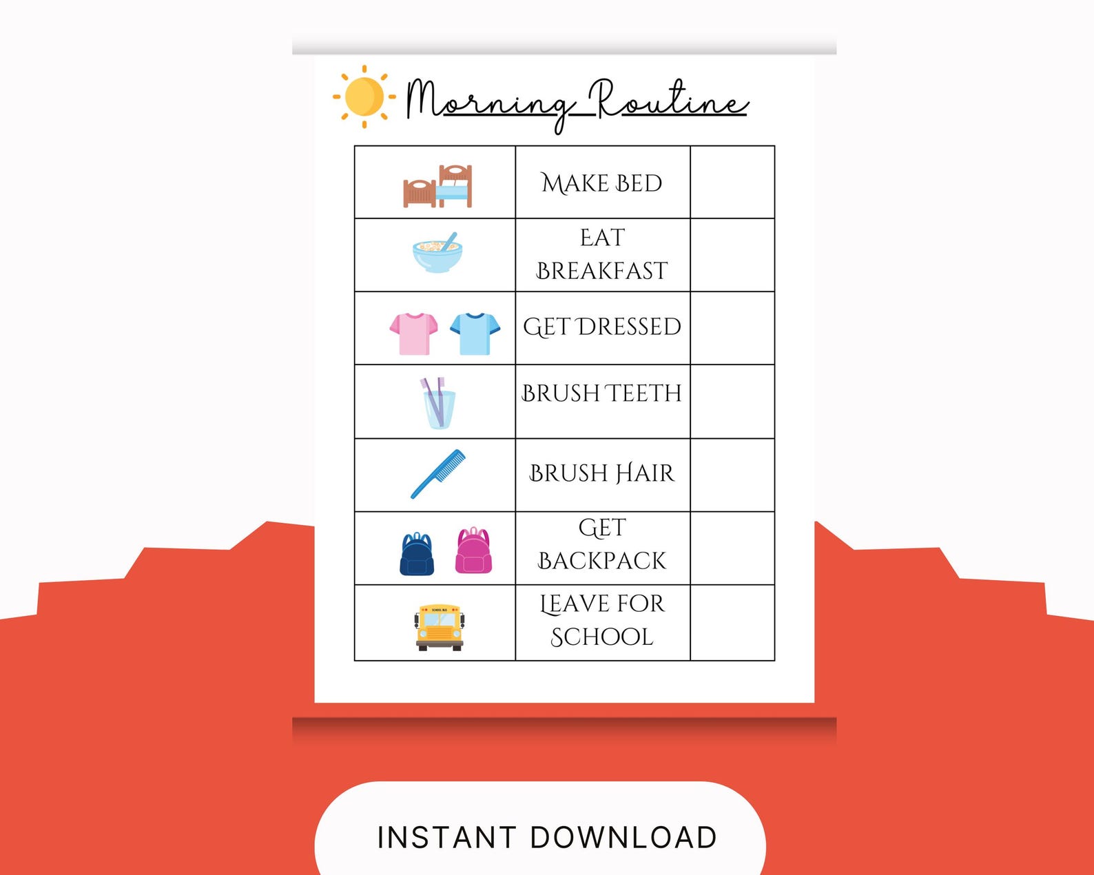Toddler Routine Chart: Interactive Visual Schedule (digital Download ...