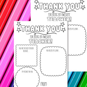 All About My Teacher, Downloadable Teacher Gift, Summer Teacher Gift ...