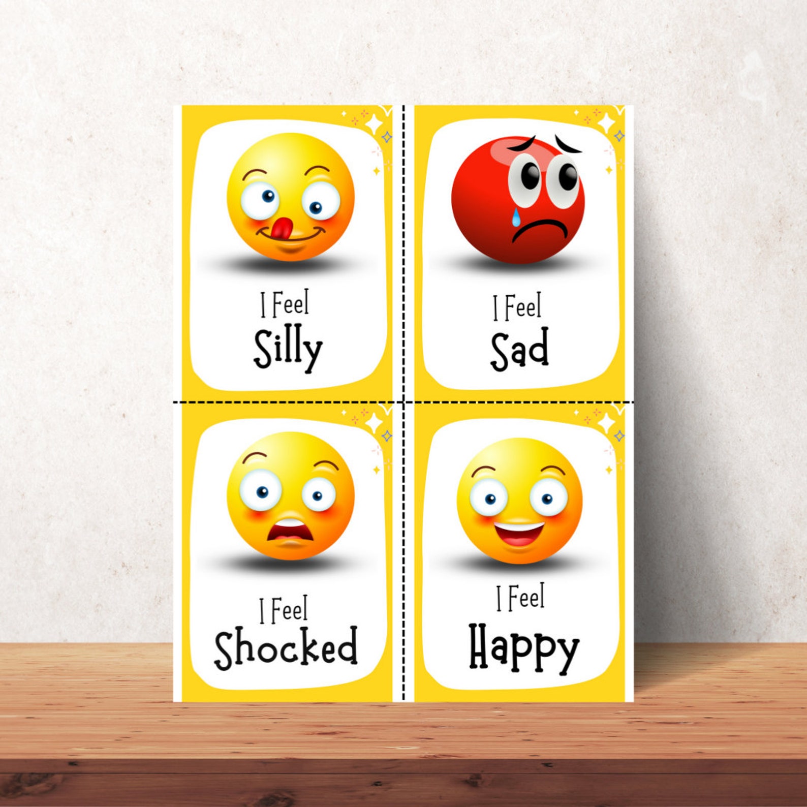 Emoji Emotions Flashcards: Printable Learning Cards (digital Download ...