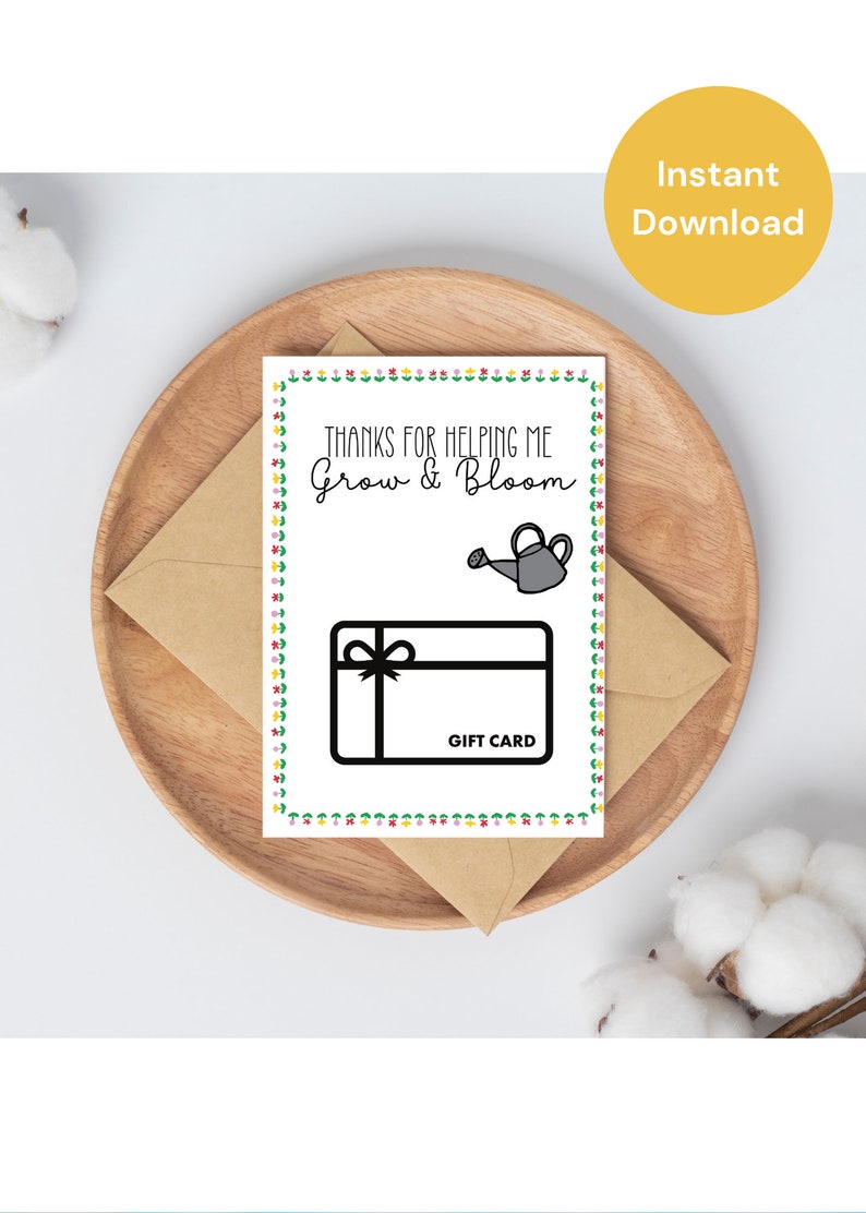 Downloadable Teacher Gift, Instant Download, Printable Thank You Gift ...