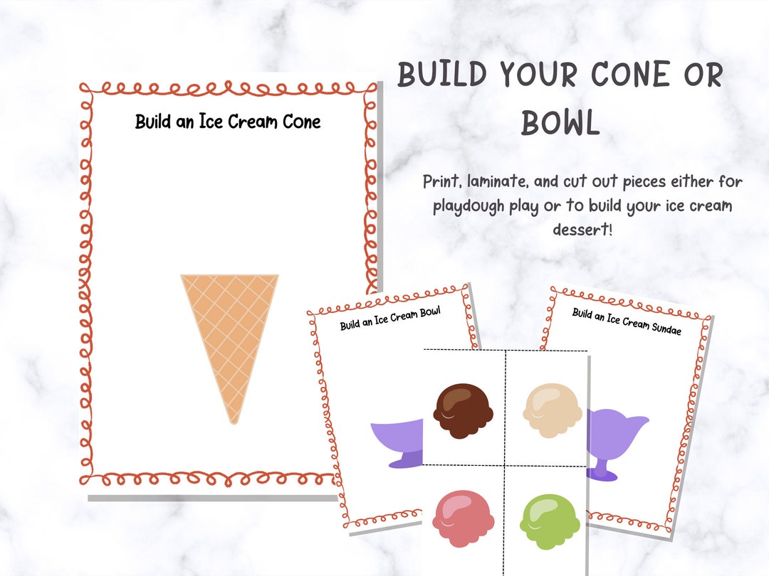 Ice Cream Shop Playdough Mats: Pretend Play Activity (digital Download ...