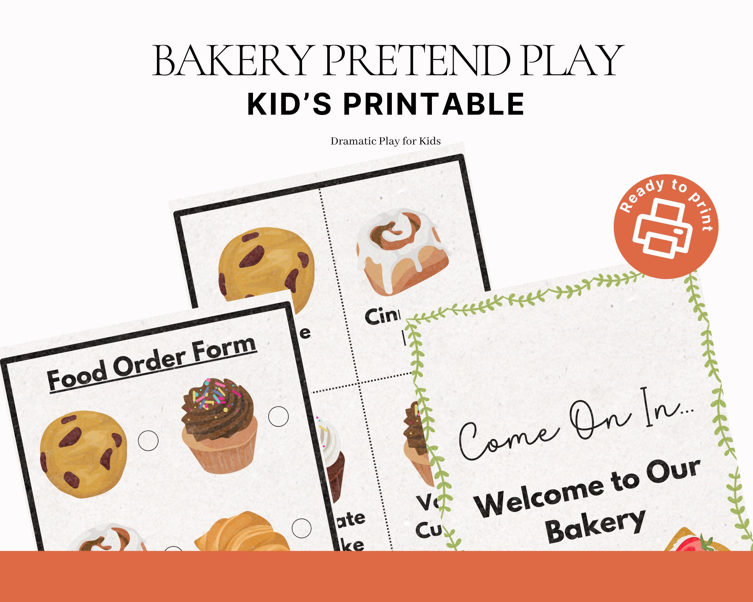 Bakery Pretend Play Printable: Kids Dramatic Play Shop (PDF) - Etsy