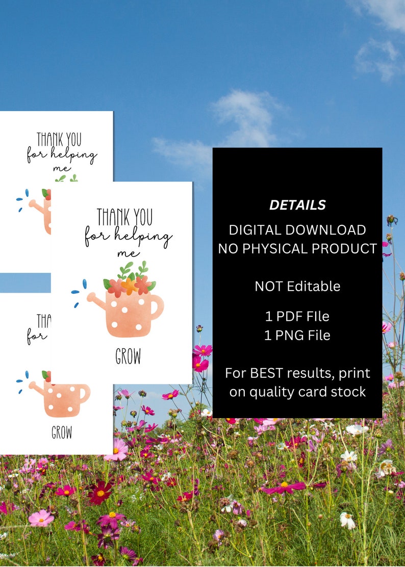 Downloadable Teacher Gift, Thank You Card for Educators, Digital ...