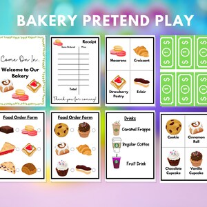 Pretend Play Printable, Play Store Printable, Bakery Pretend Shop, 8 ...