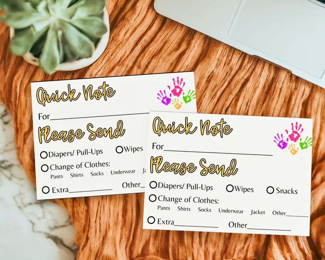 Daycare Note From Teacher: Printable Quick Note (PDF Download 8.5x11in ...