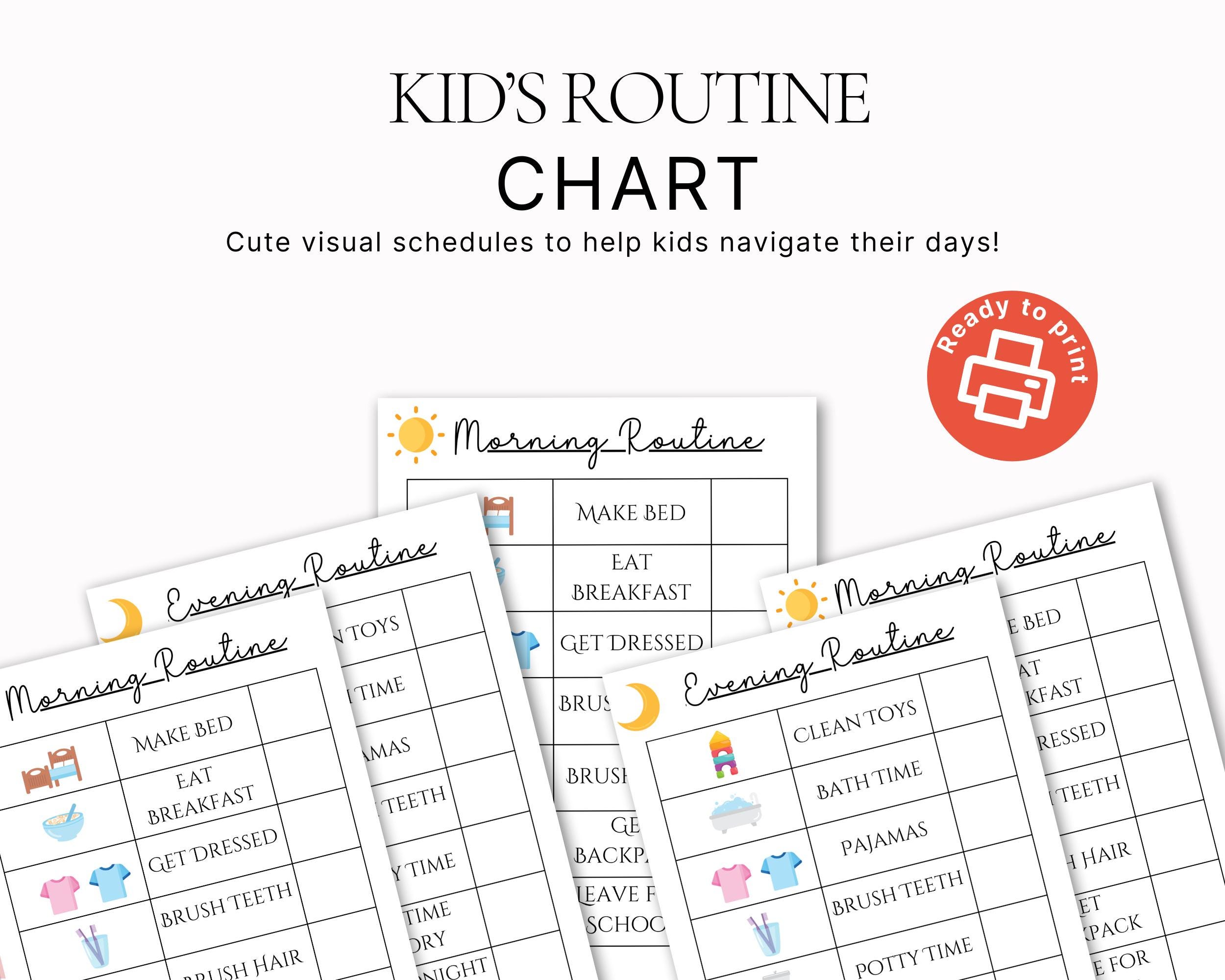 Toddler Routine Chart: Interactive Visual Schedule (digital Download ...