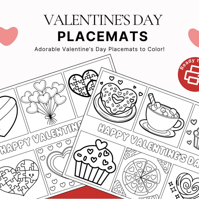 Valentines Activity Placemat - Etsy