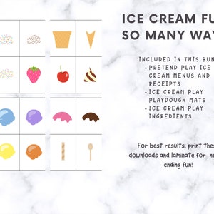 Ice Cream Shop Playdough Mats: Pretend Play Activity (digital Download ...