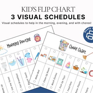 Kids Visual Schedule Flip Chart: Morning, Evening, Chores (digital ...