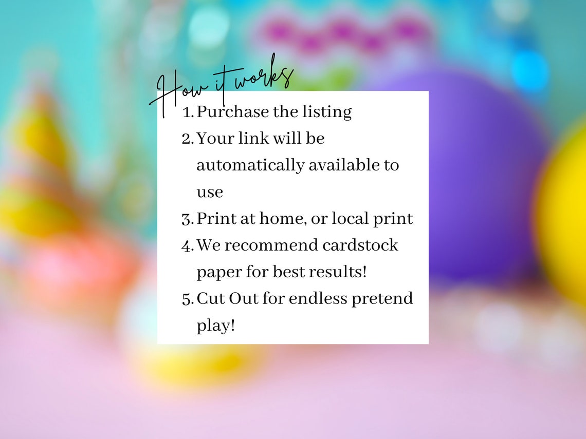 Pretend Play Printable, Play Store Printable, Bakery Pretend Shop, 8 ...