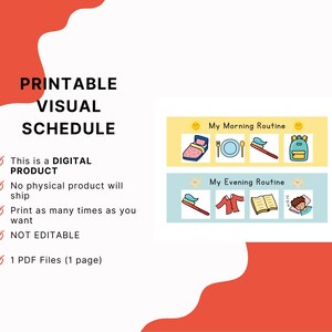 Kids Visual Schedule, Daily Routine Cards, Bedtime Routine, Morning ...