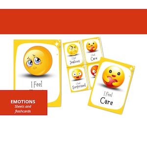 Emoji Emotions Flashcards: Printable Learning Cards (digital Download ...