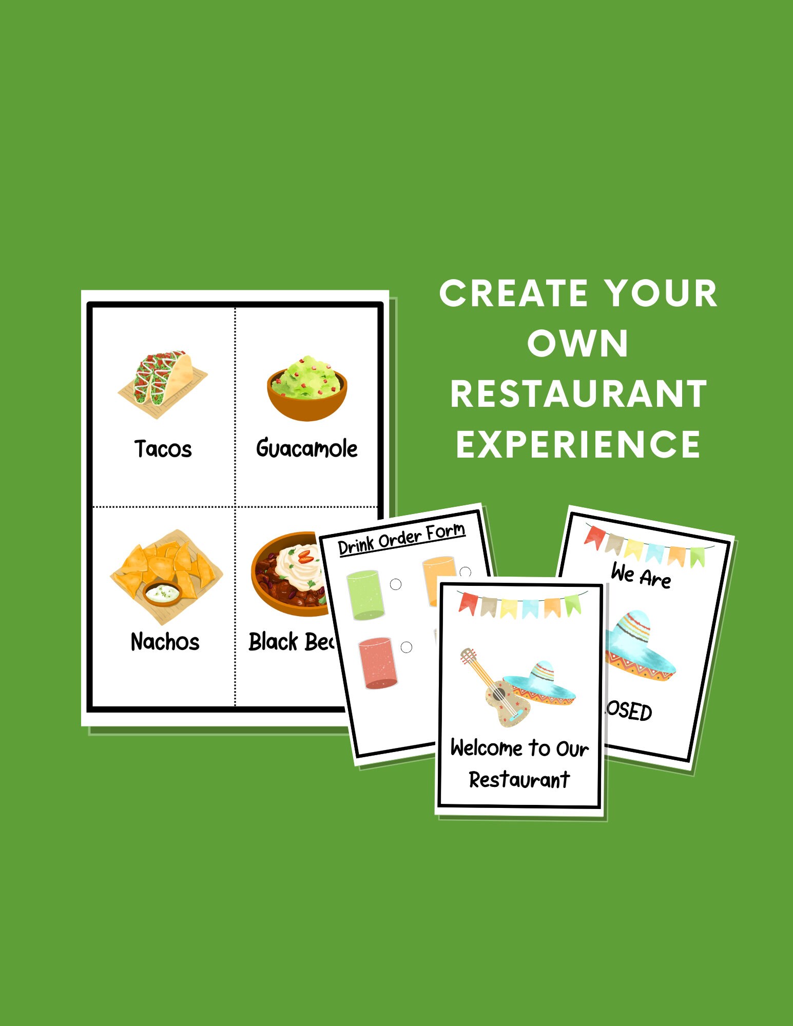 Dramatic Play Printables, Pretend Play Store, Pretend Play Mexican ...