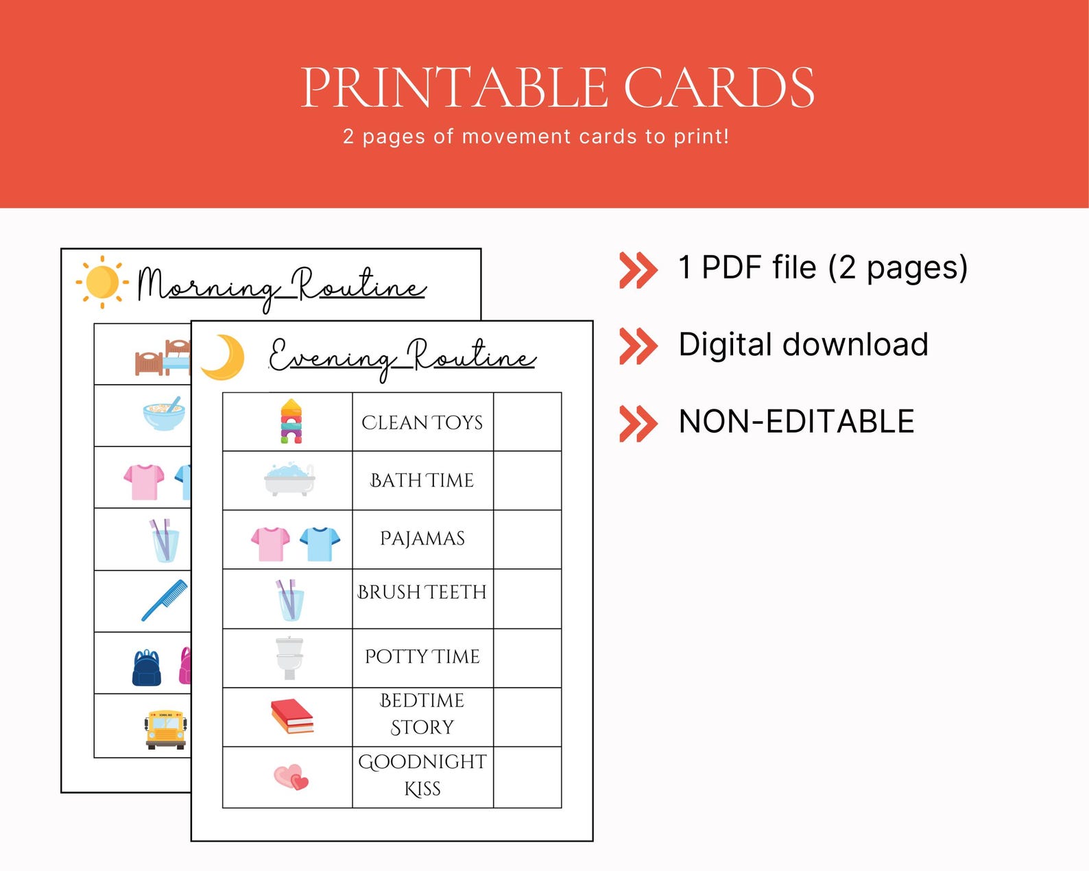 Toddler Routine Chart: Interactive Visual Schedule (digital Download ...