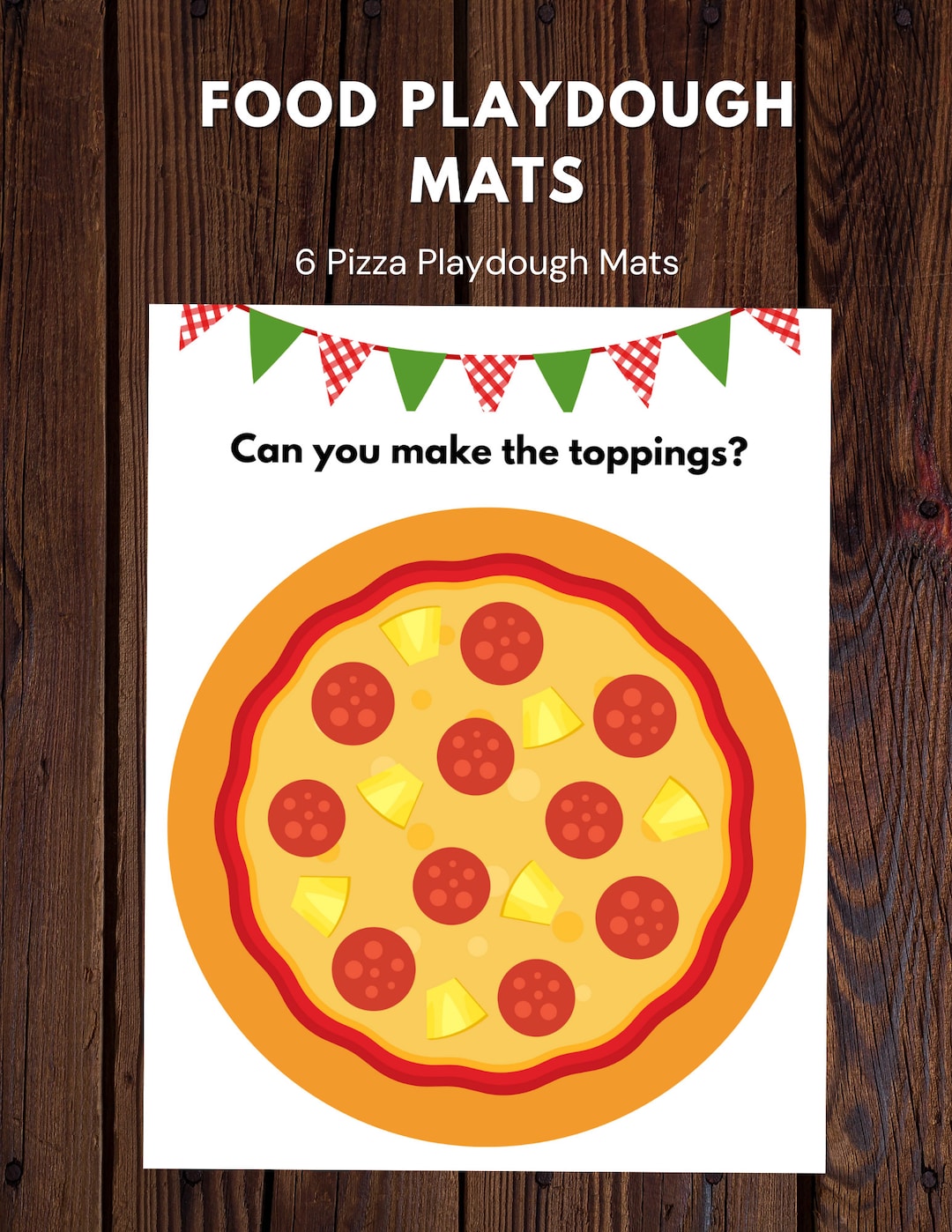 Food Playdough Mat, Playdough Mat for Kids, Printable Pizza Playdough ...