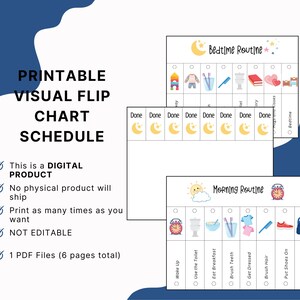 Kids Visual Schedule Flip Chart: Morning, Evening, Chores (digital ...