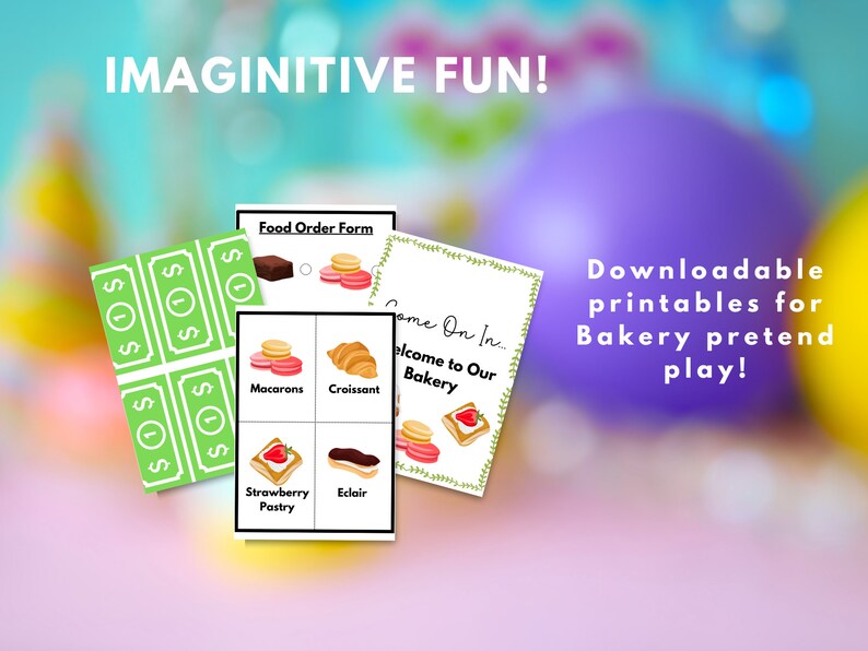 Pretend Play Printable, Play Store Printable, Bakery Pretend Shop, 8 ...