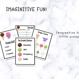 Ice Cream Shop Playdough Mats: Pretend Play Activity (digital Download ...