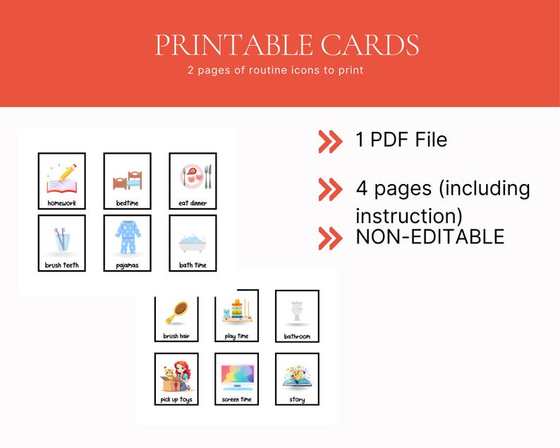 Kids Visual Schedule, First Then and Last Visual Schedule for Evening ...
