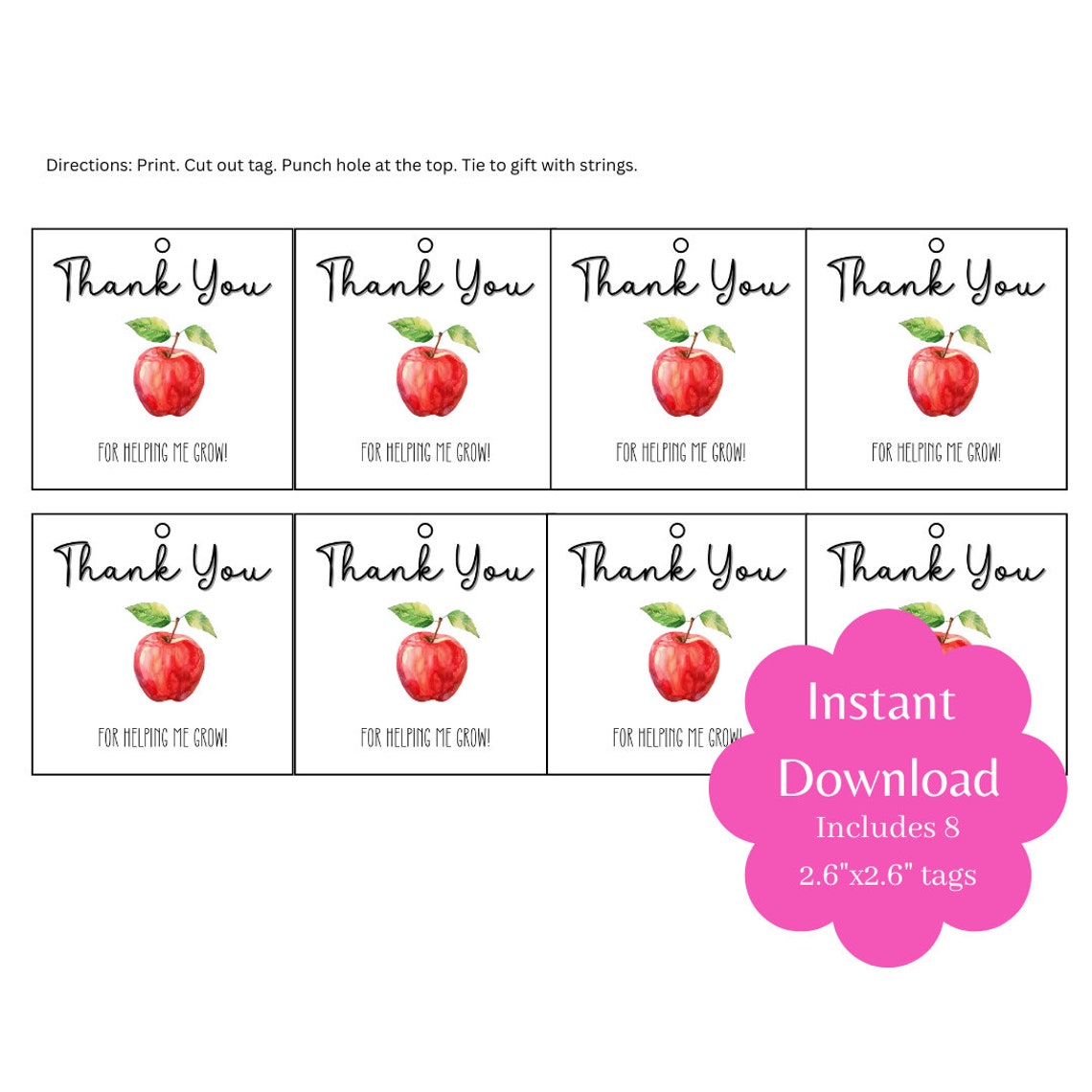 End of Year Teacher Printable Gift Tags, Summer Teacher Gift Tags ...