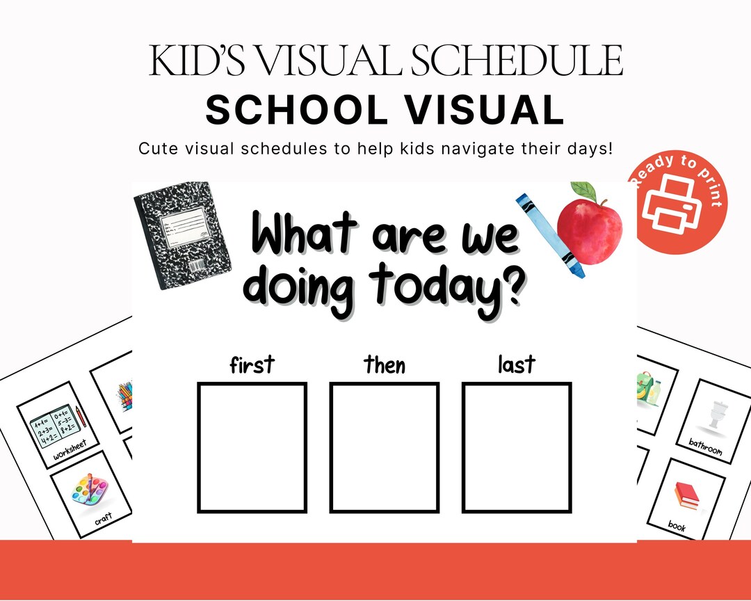 Kids Visual Schedule, First Then and Last Visual Schedule for School ...