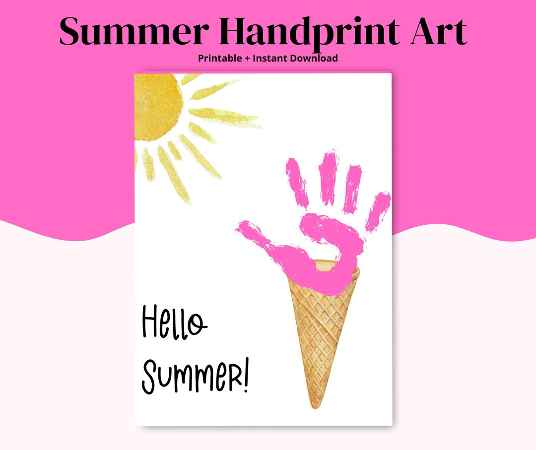 Summer Handprint Ice Cream Art: Toddler Keepsake (printable PDF - Etsy