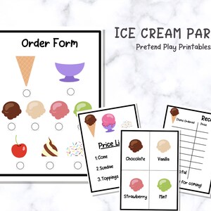 Pretend Play Ice Cream Parlor Printable Bundle With Shop Items and ...