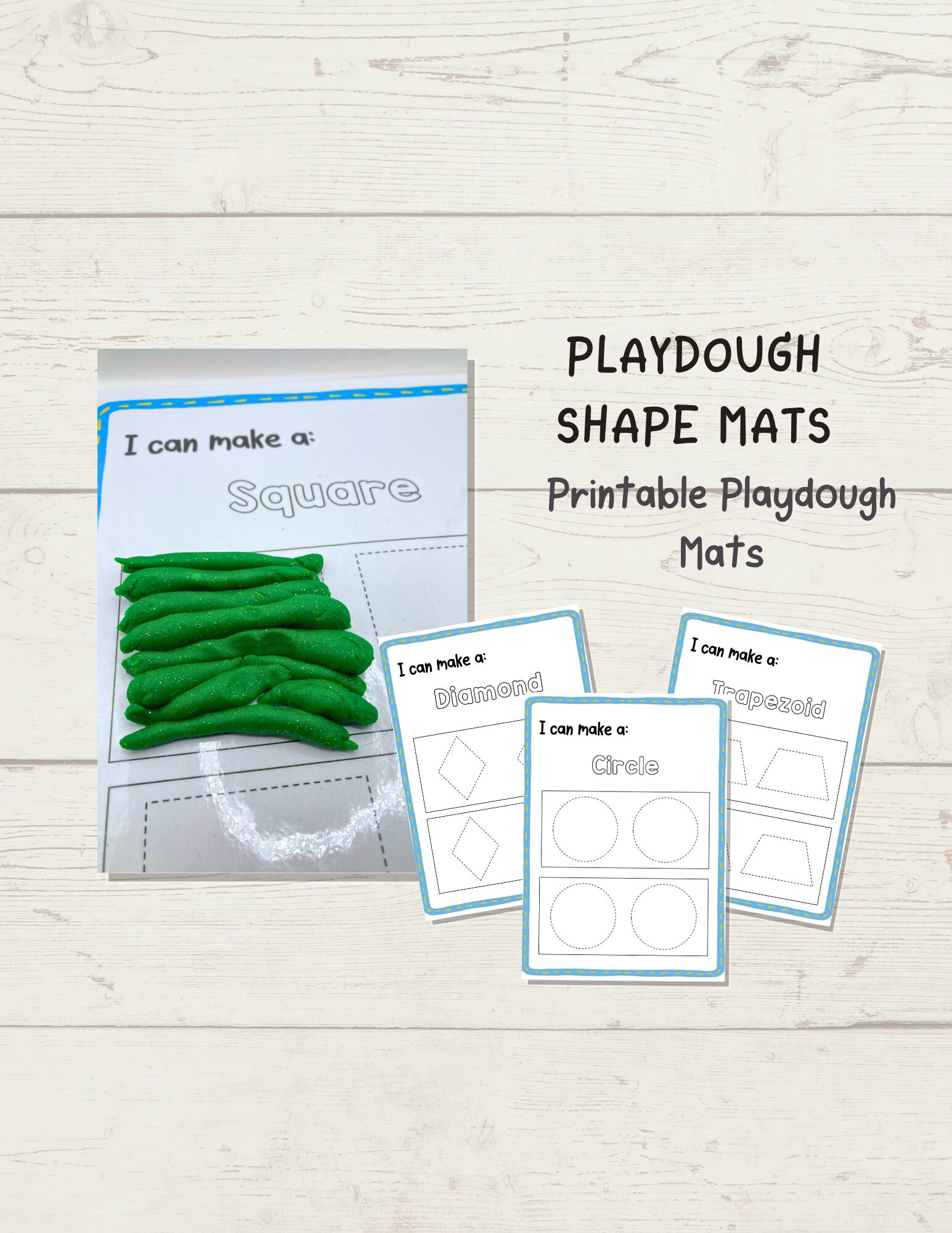 Educational Playdough Mats Bundle Shapes Galore Printables for ...