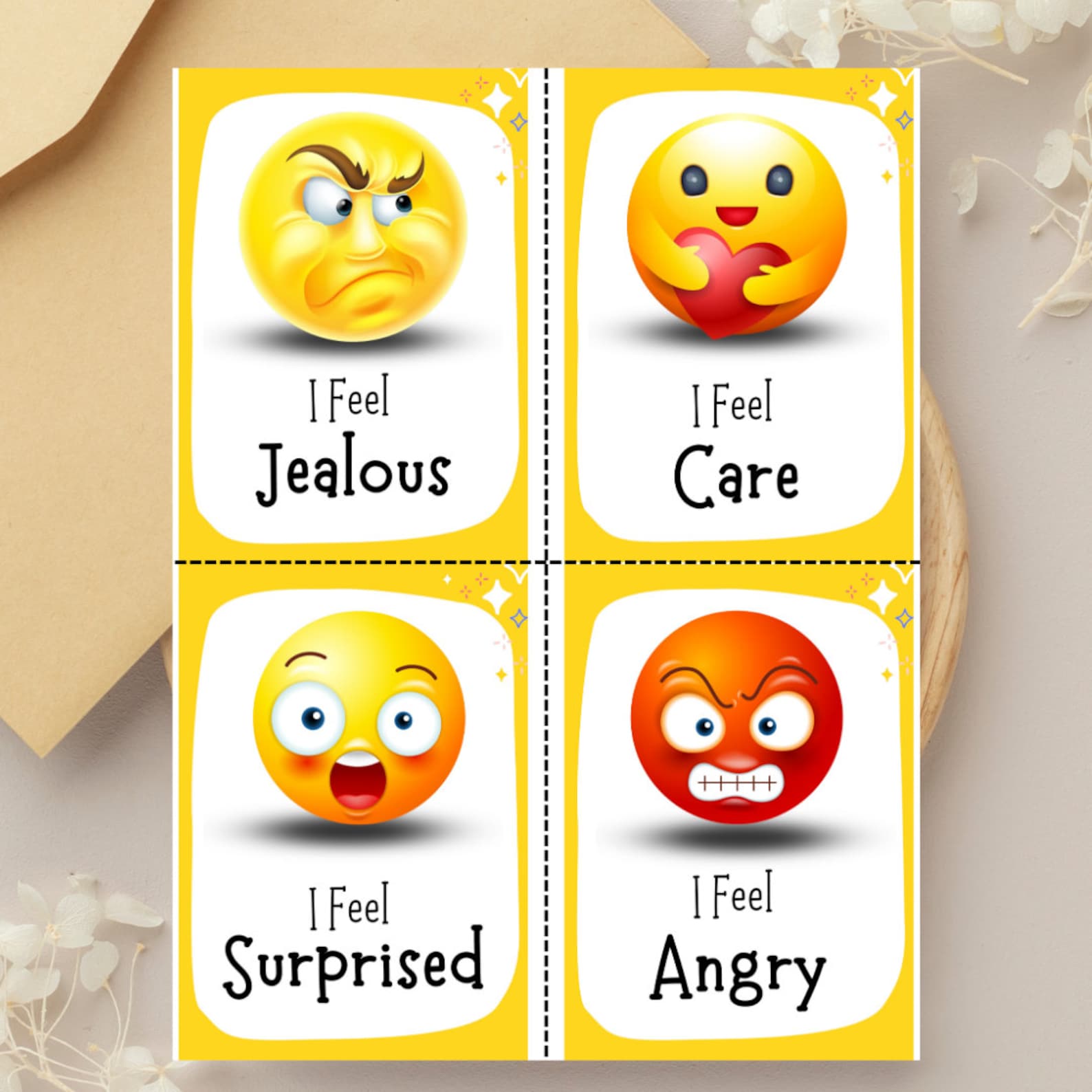 Emotions Flashcards, Printable Flashcards Emotions, Emoji Emotions ...