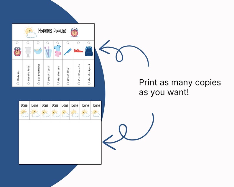 Kids Visual Schedule Flip Chart: Morning, Evening, Chores (digital ...