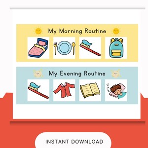 Kids Visual Schedule, Daily Routine Cards, Bedtime Routine, Morning ...