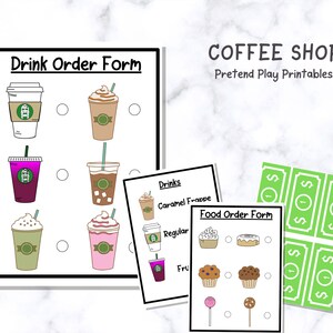 Whimsical Coffee Shop Pretend Play Set - Instant Download - Etsy