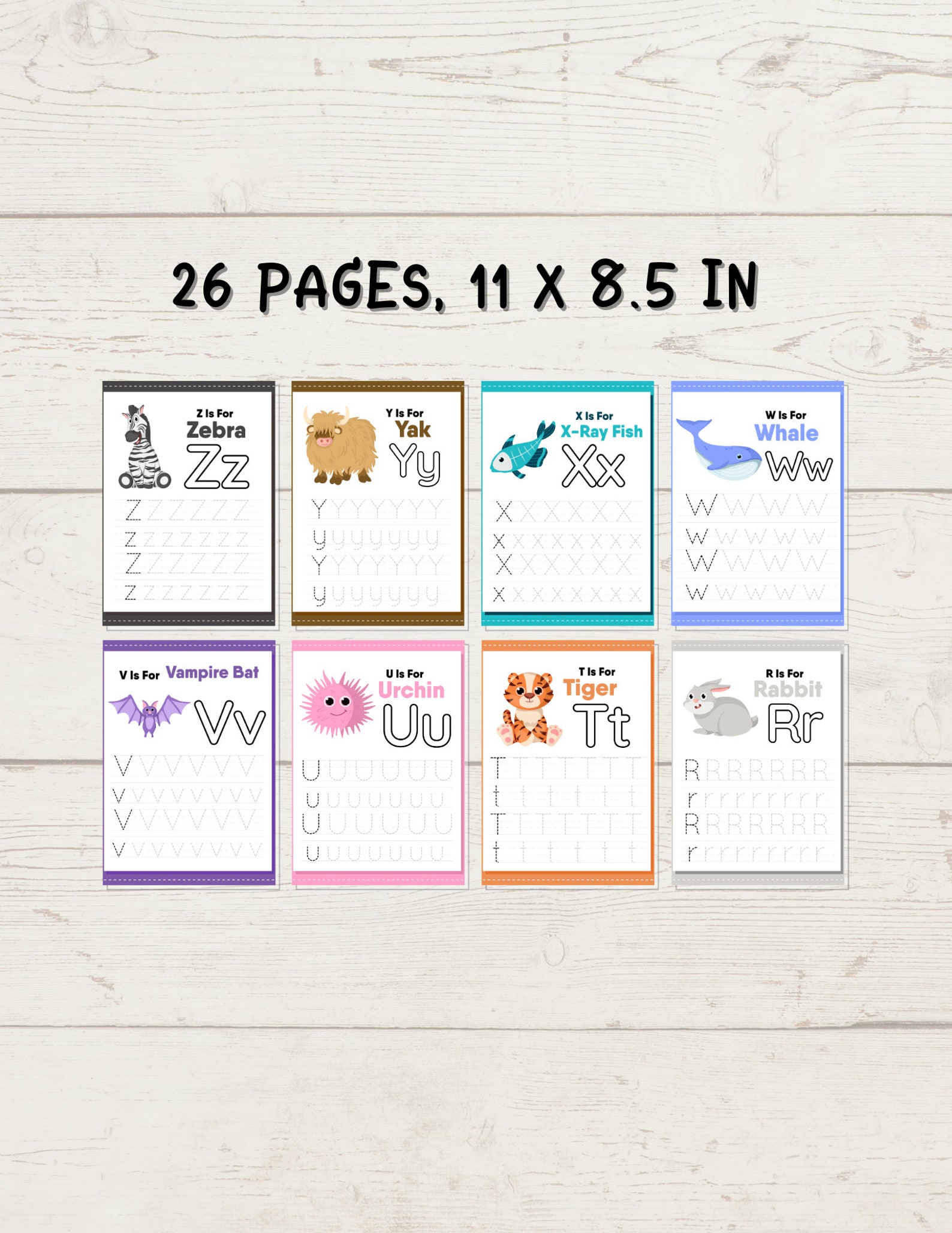 Educational Playdough Mat - Animal Alphabet, 26 Pages, Instant Download ...