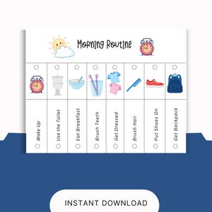Kids Visual Schedule Flip Chart: Morning, Evening, Chores (digital ...