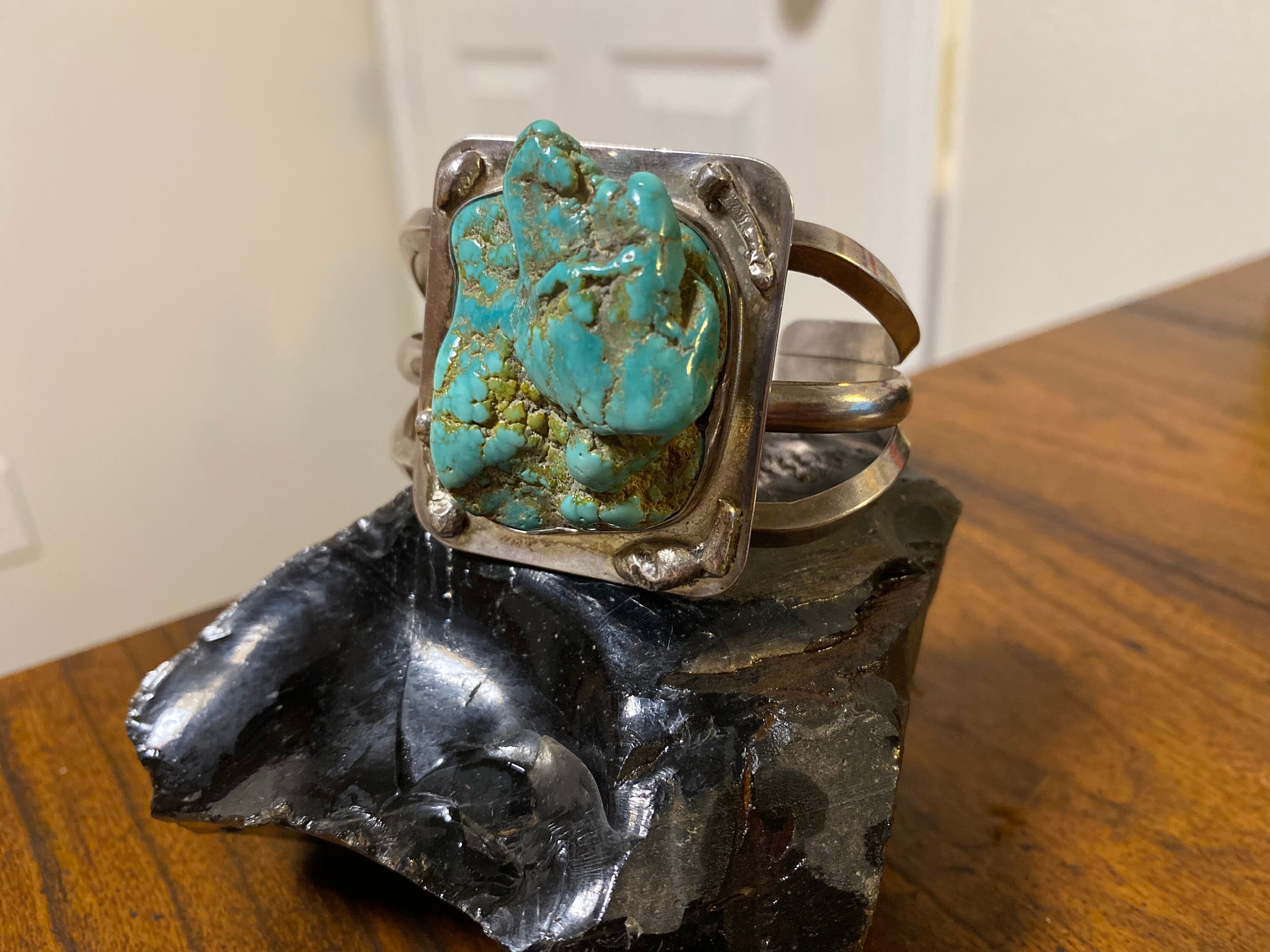 Vintage Fox Turquoise and Faustite Polished Nugget With Sterling Silver ...