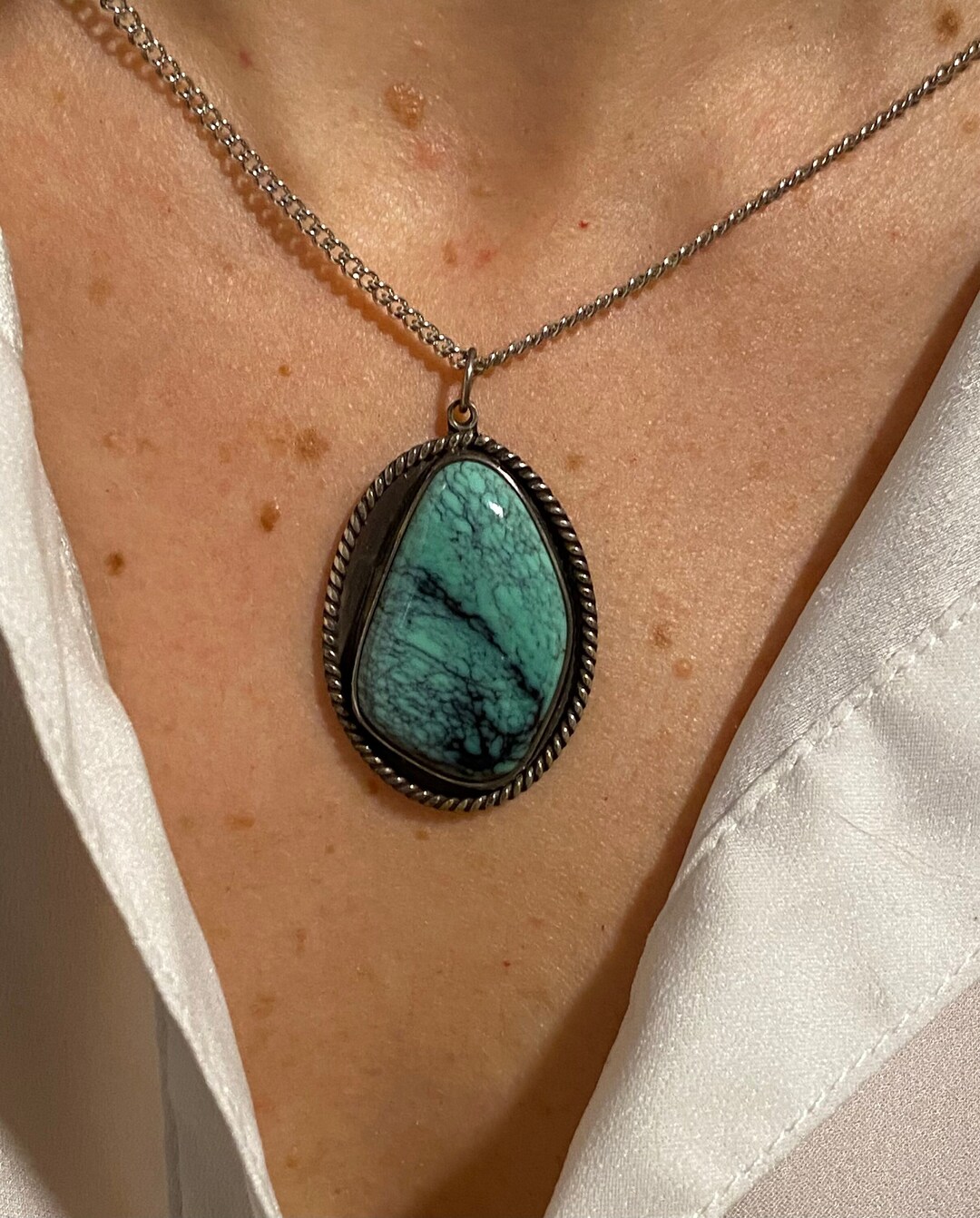 Rare Vintage Snowville Variscite Pendant - Etsy