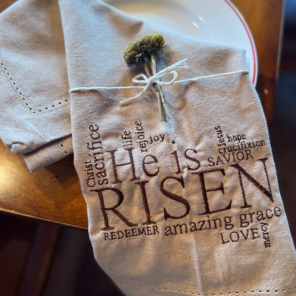 He is Risen Napkins - Etsy