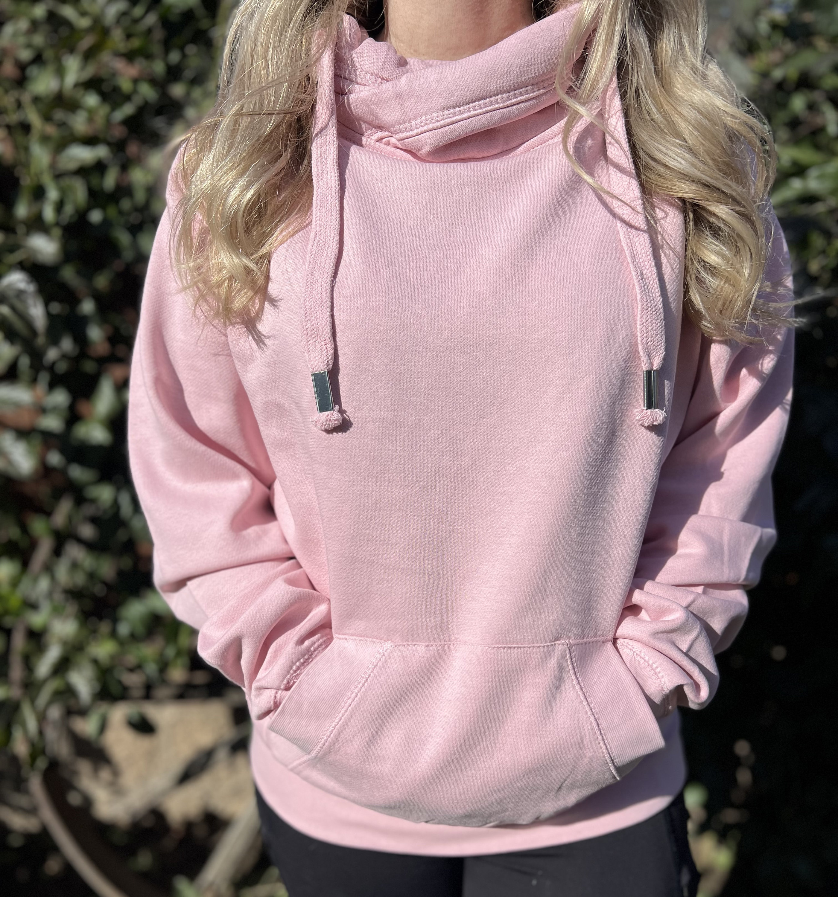 Unisex Cowl Cross Neck Hoodie With Thick Drawstrings Multiple Colors ...