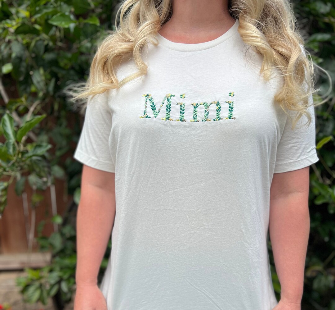 Botanical Mimi Machine Embroidered on White Shirt - Etsy