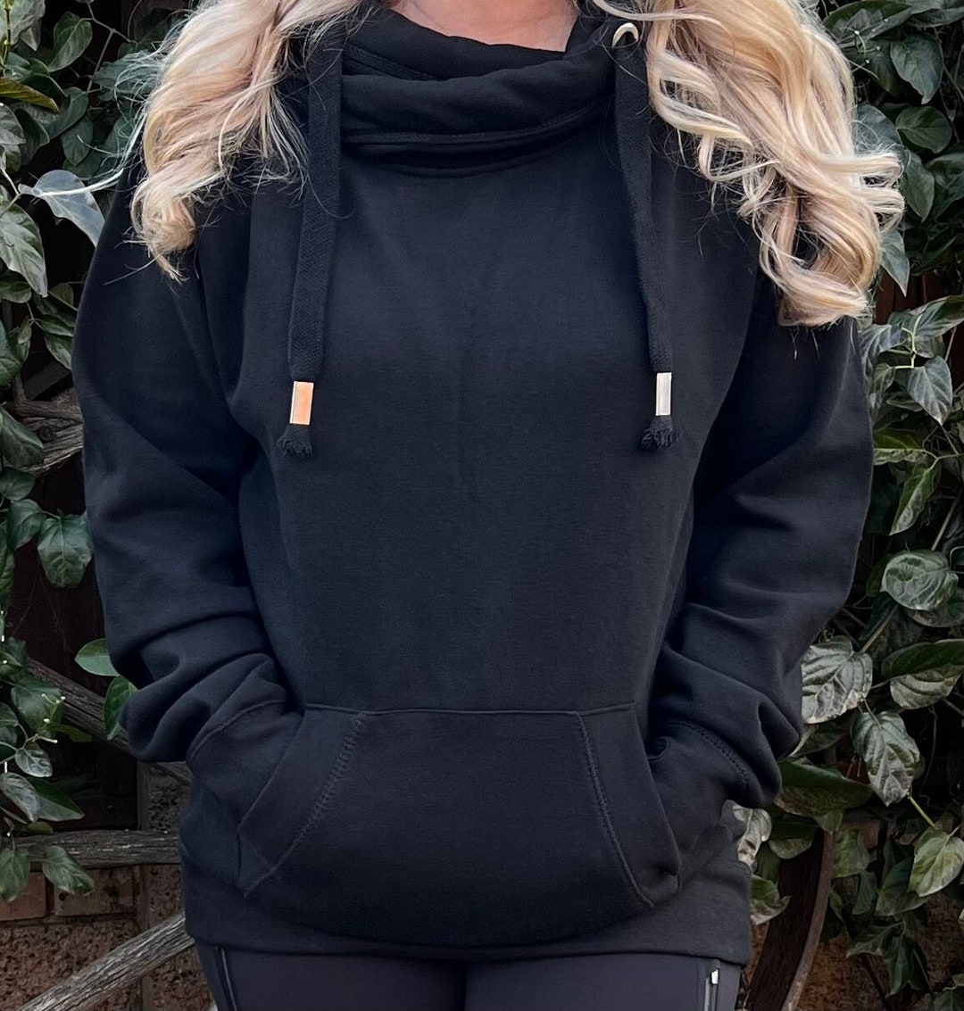 Unisex Cowl Cross Over Hoodie (small-xl) With Thick Drawstrings - Etsy