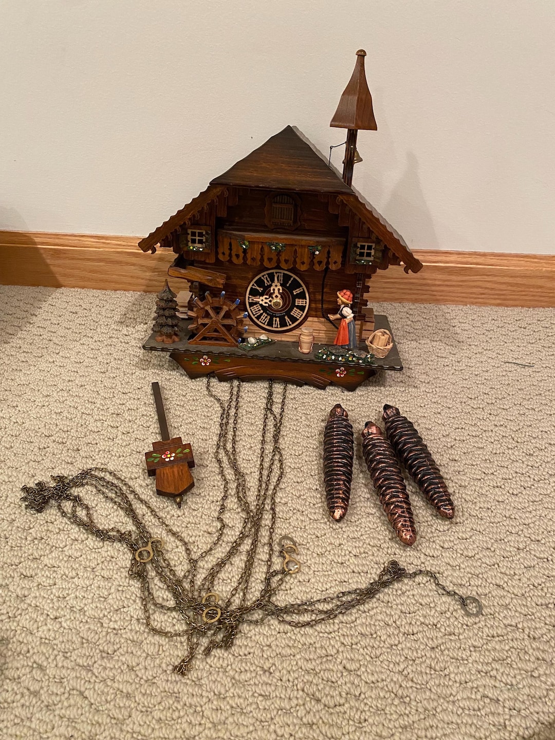 VINTAGE Swiss Romance Cuckoo Clock 2708 Der Frohliche Wanderer ...
