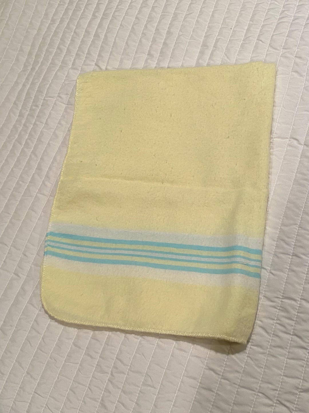 Vintage Pastel Stripe Baby Hospital Receiving Blanket Cotton Flannel ...