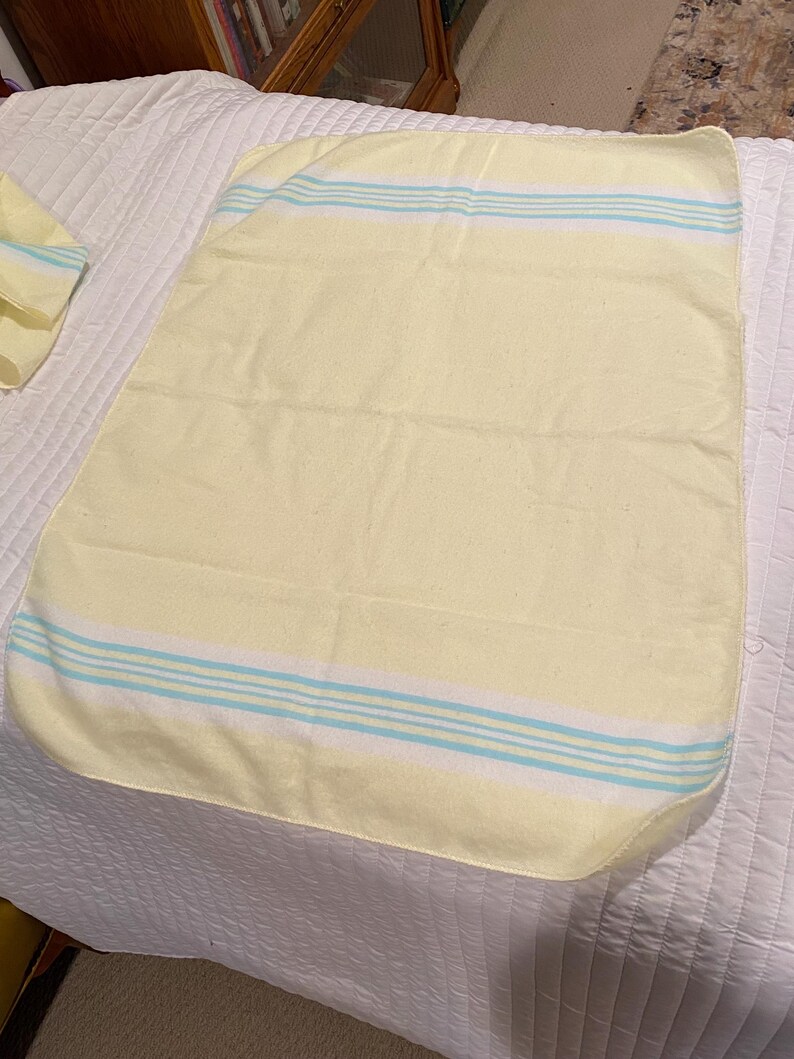Vintage Pastel Stripe Baby Hospital Receiving Blanket Cotton Flannel ...