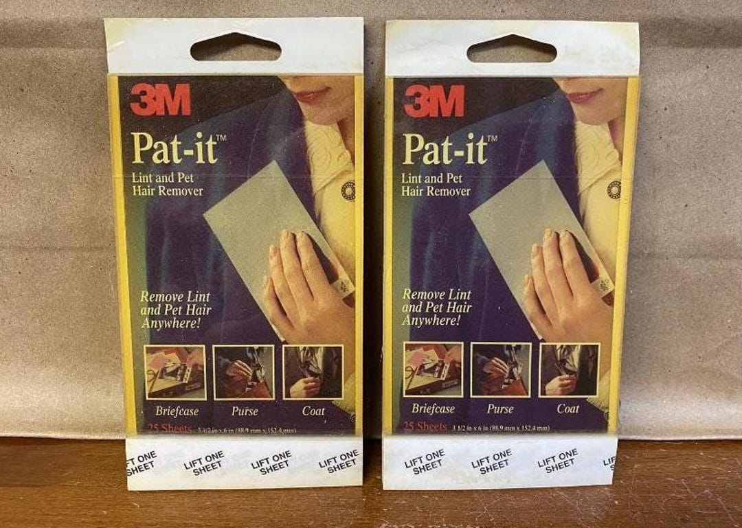 VTG 3M Lint Pet Hair Remover Pat-it 25 Peelable Sheets Fits in Pocket ...