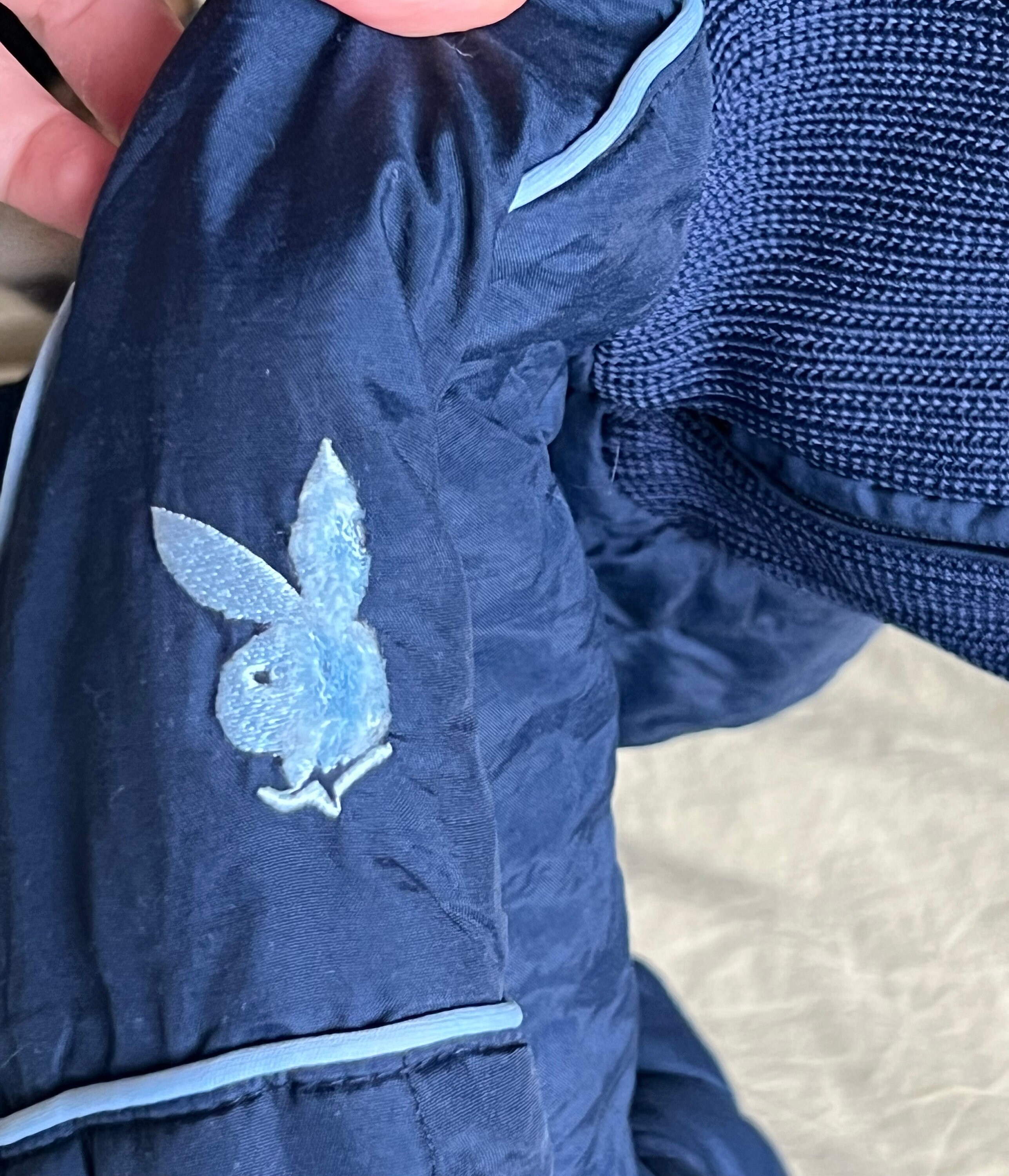 Playboy Y2k Blue Bomber Jacket Vintage - Etsy