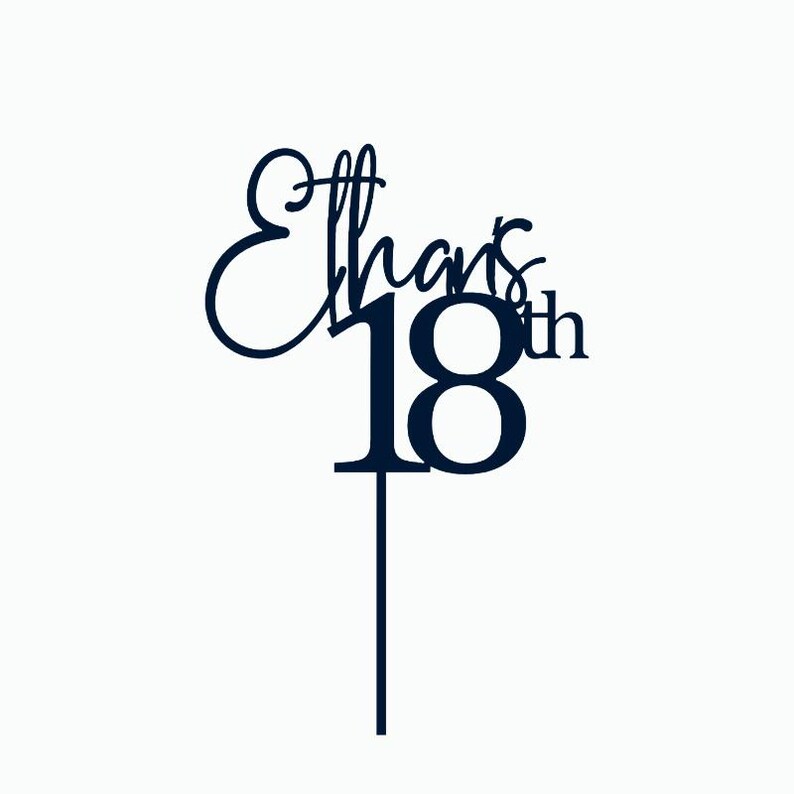 Cake Topper Happy Birthday Modern 18th Acrylic Wooden - Etsy